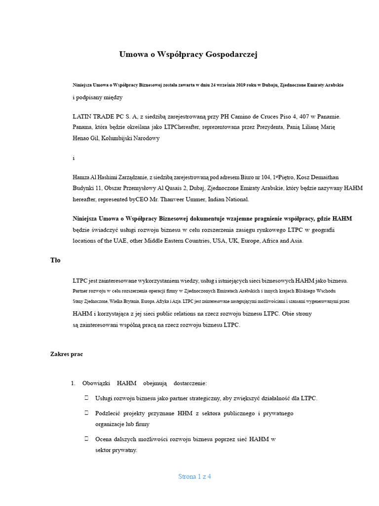 Podpisano. Umowa Z HAHM-LTPC S | PDF
