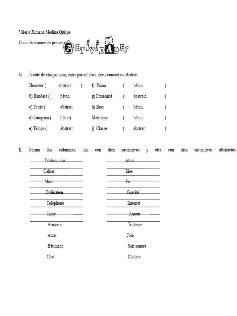 Exercices de grammaire pour le primaire | PDF
