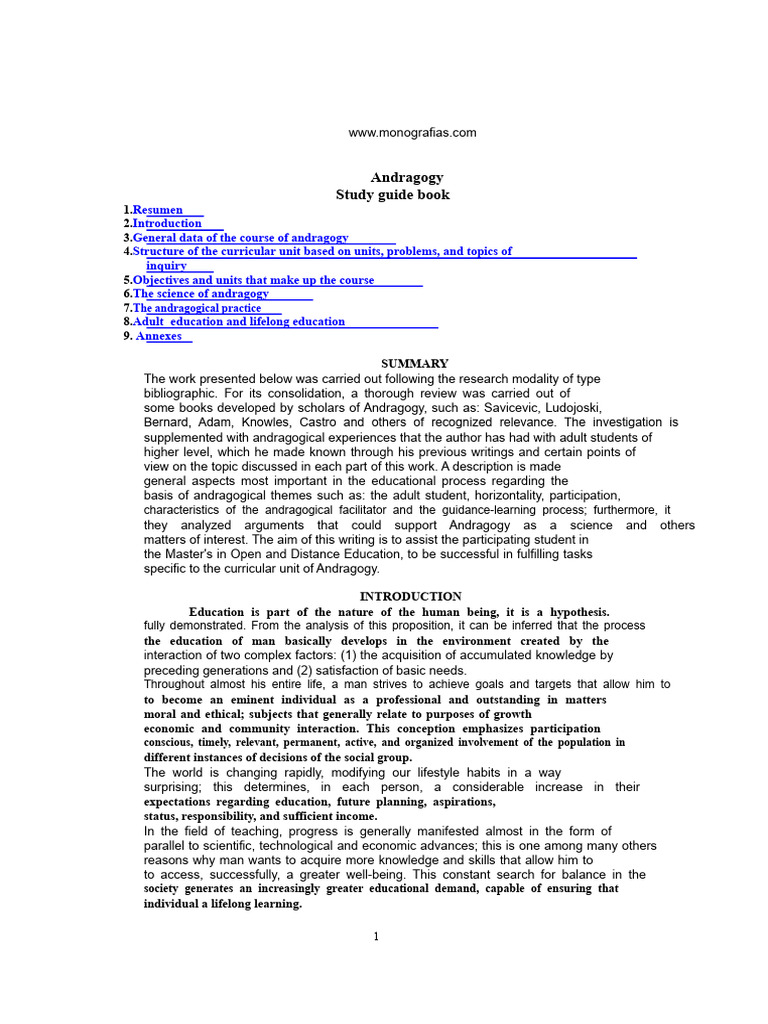 Alcala Adolfo - Andragogy.pdf | PDF | Cognition | Learning