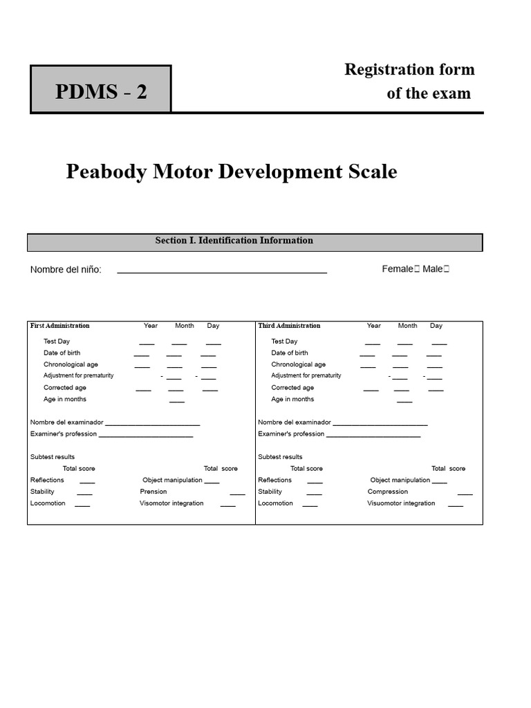 Peabody Motor Development Scale | PDF | Anatomical Terms Of Motion | Foot