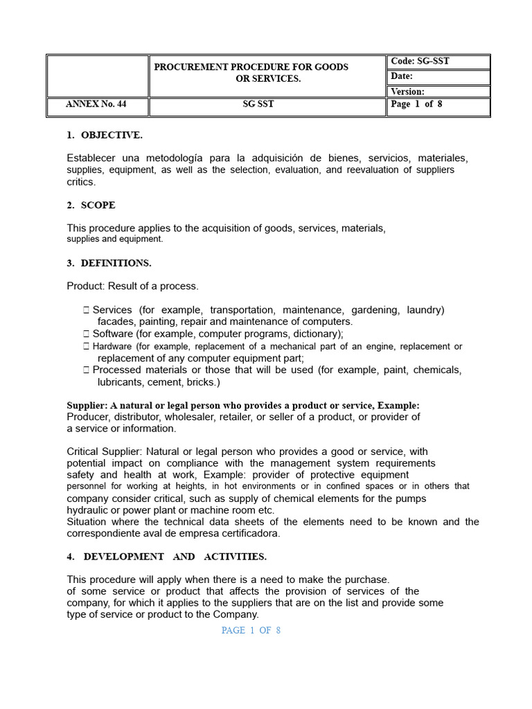 Procurement Procedure | PDF | Business