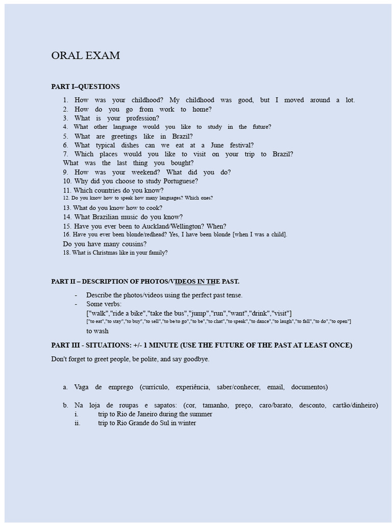 Script For The Oral Exam | PDF