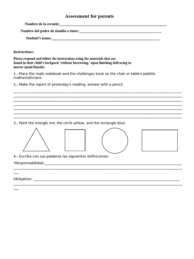 Evaluation Rubric For Parents in The Classroom | PDF
