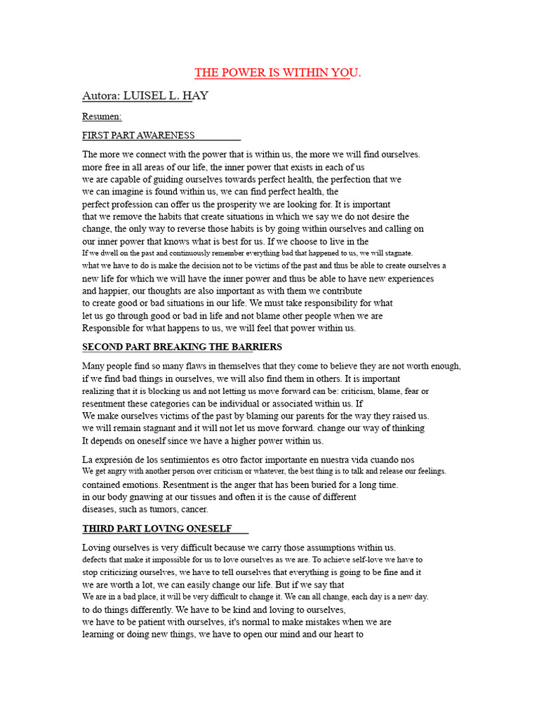 The Power Is Within You | PDF | Psychology | Psychological Concepts