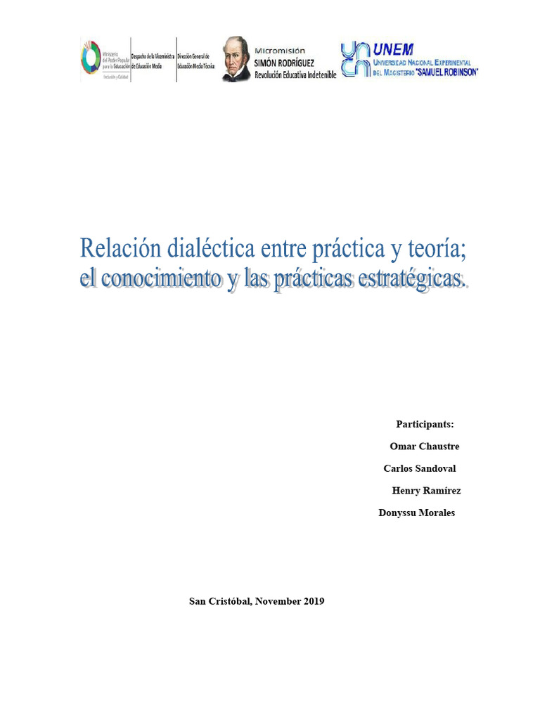 Dialectical Relationship Between Practice and Theory: Knowledge and ...