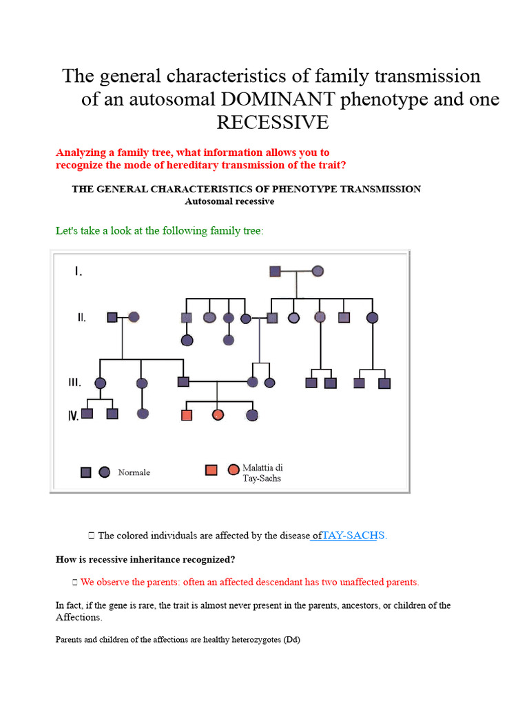 Genealogical Tree Exercises 4 | PDF | Dominance (Genetics) | Genotype