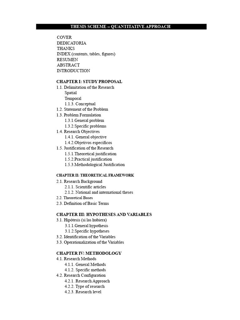 Quantitative Research Thesis Outline | PDF | Methodology | Hypothesis