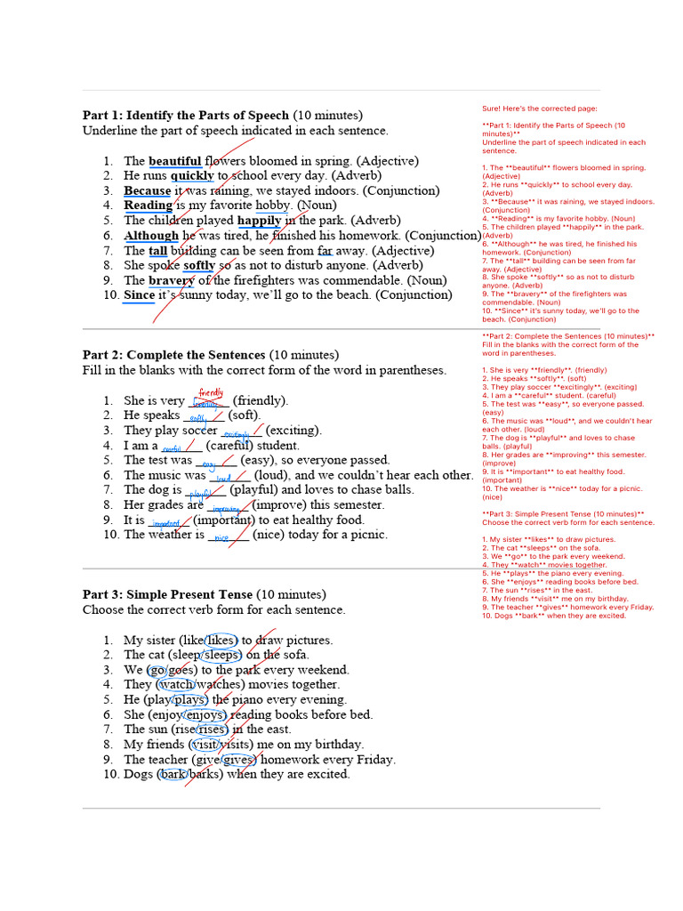 Parts of Speech and Sentence Patterns Guide | PDF | Adverb | Part Of Speech