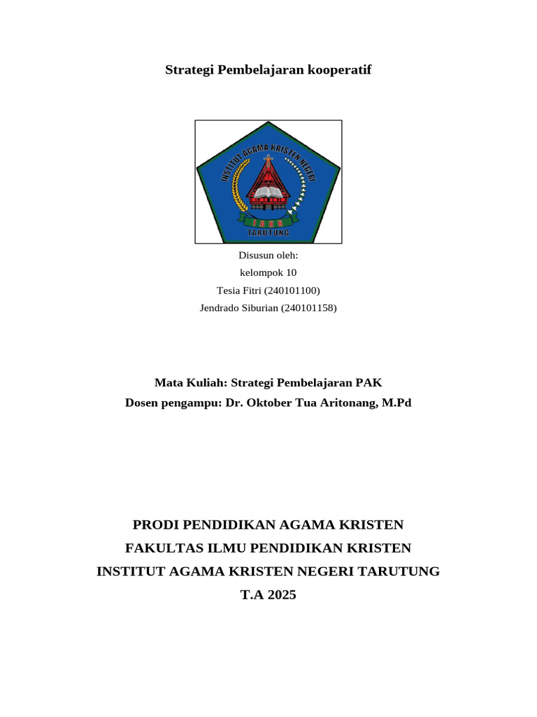Strategi Pembelajaran Kooperatif Efektif | PDF