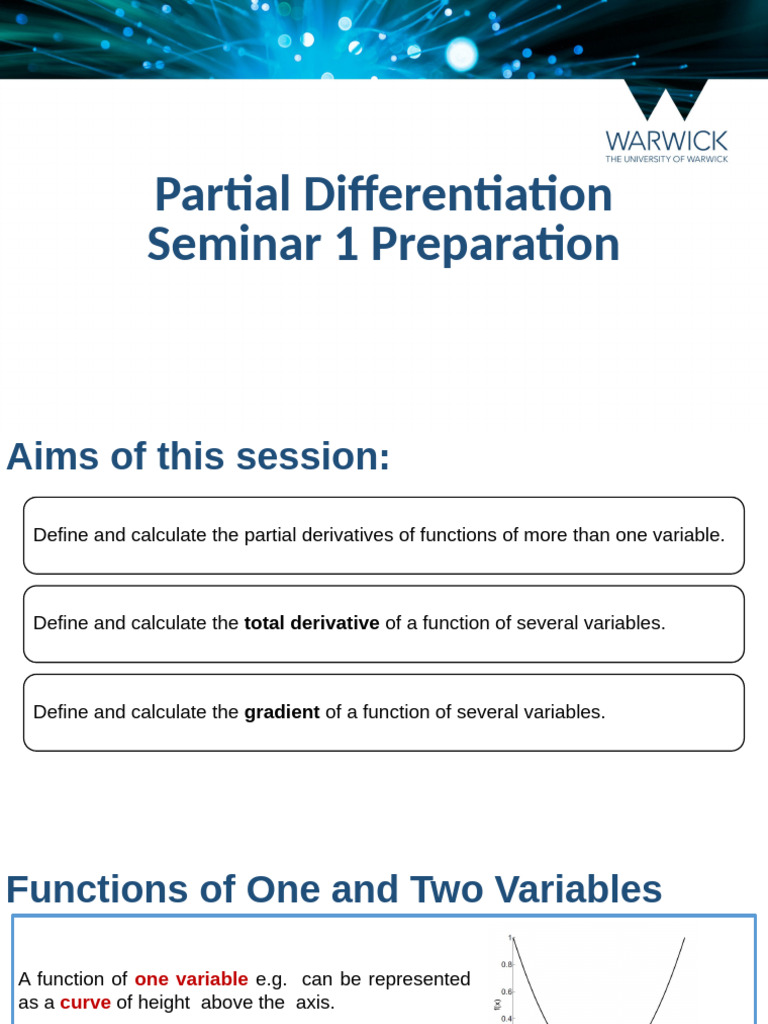 Partial Differentiation Seminar 1 Preparation MOODLE (2025) | PDF ...