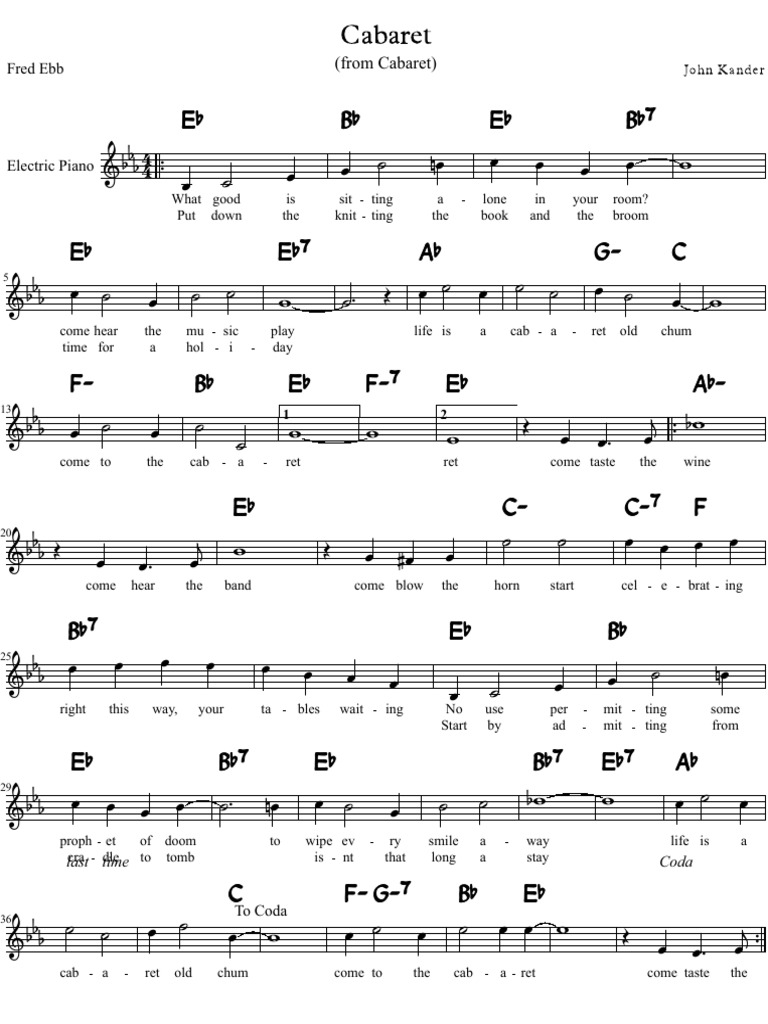 Electric Piano Sheet Music Guide | PDF