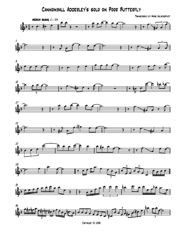 Poor Butterfly Piano Lead Sheet | PDF