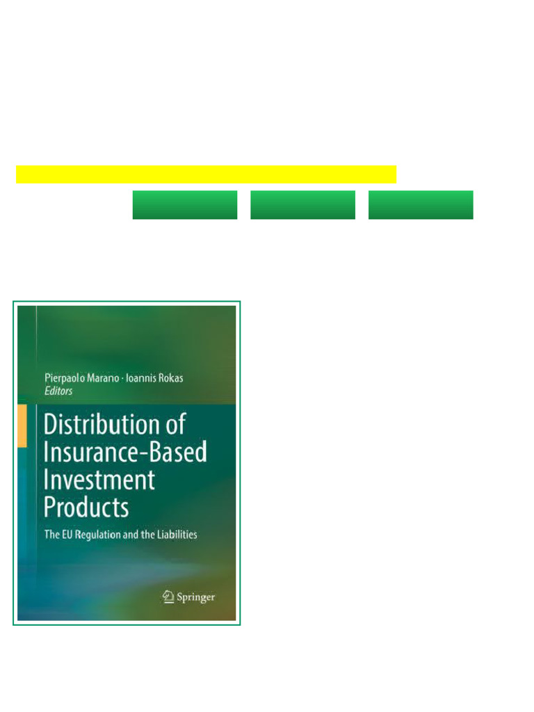 Distribution of Insurance Based Investment Products The EU Regulation ...