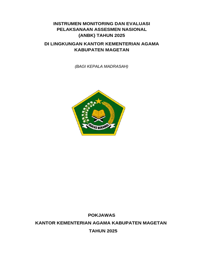 Instrumen Evaluasi ANBK 2025 Magetan | PDF