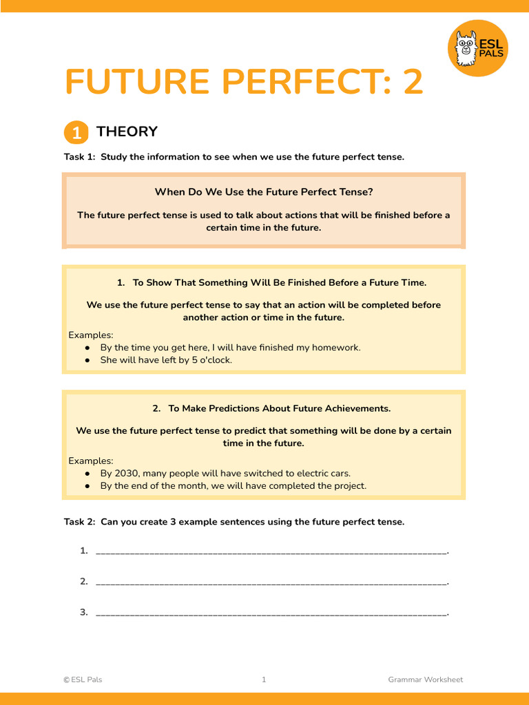 Future Perfect Tense Explained | PDF | Perfect (Grammar) | Linguistics