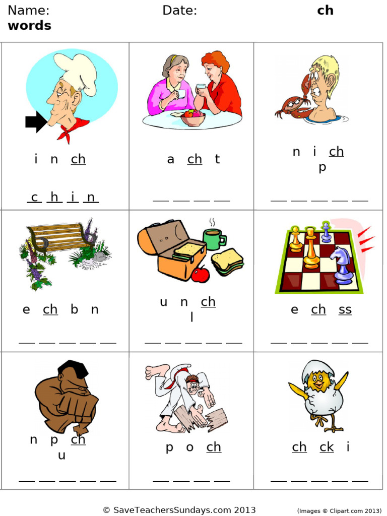 CH Phonics Worksheet (Unscramble The Letters) | PDF