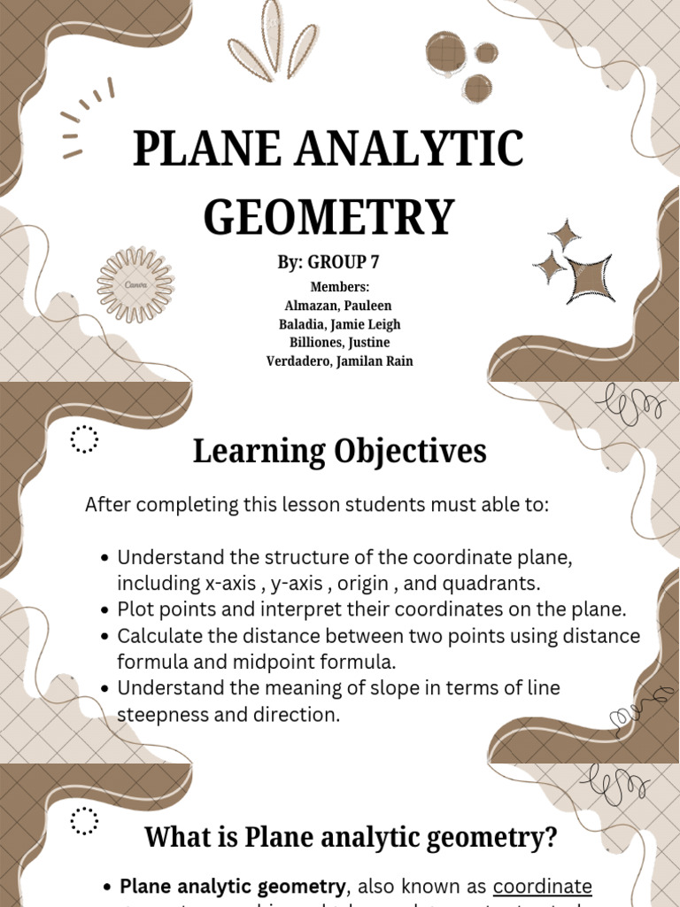 Plane Analytic Geometry | PDF | Cartesian Coordinate System | Analytic ...