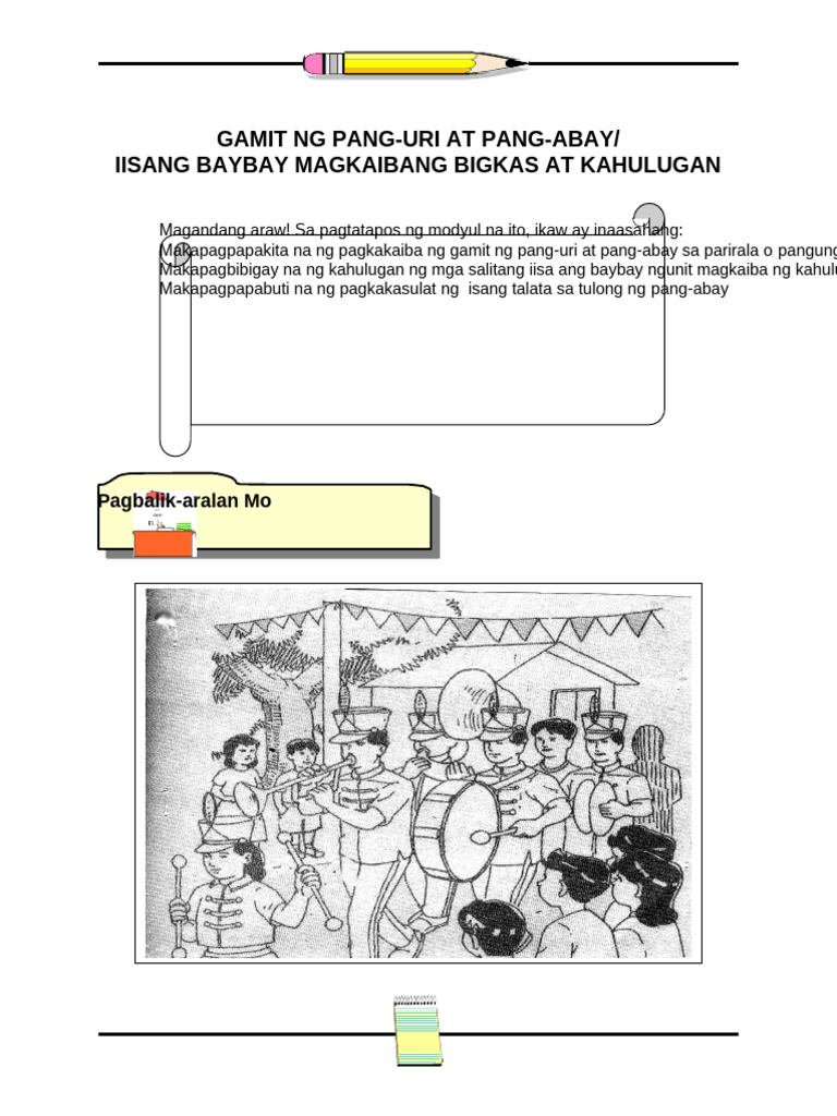 7 - Gamit NG Pang-Uri at Pang-Abay | PDF