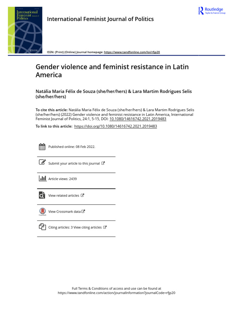 Gender Violence and Feminist Resistance in Latin America | PDF ...