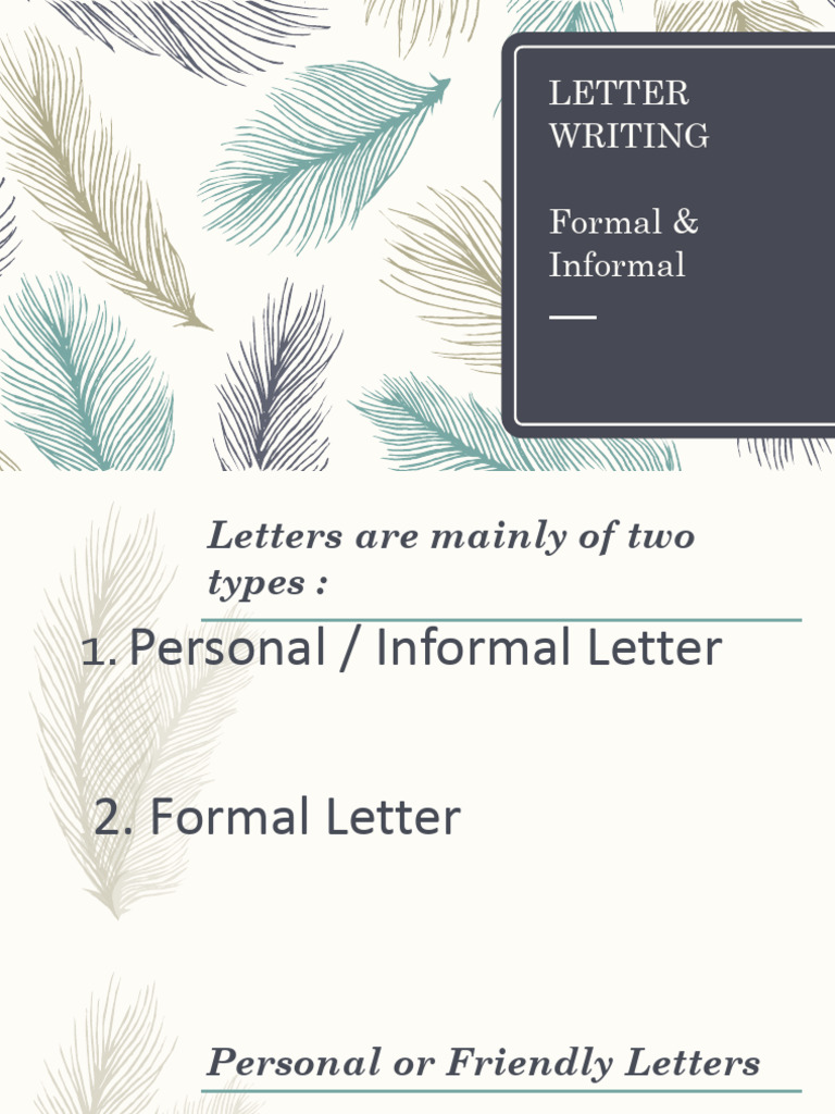 Format - Friendly & Formal Letters | PDF