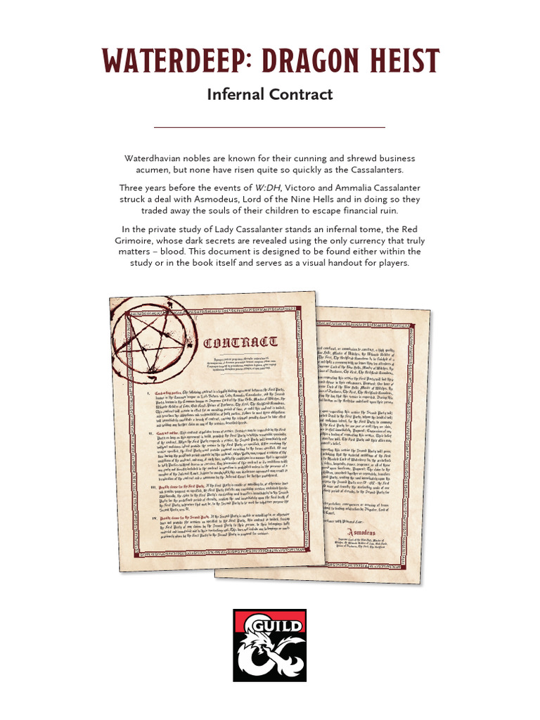Waterdeep Dragon Heist - Infernal Contract | PDF