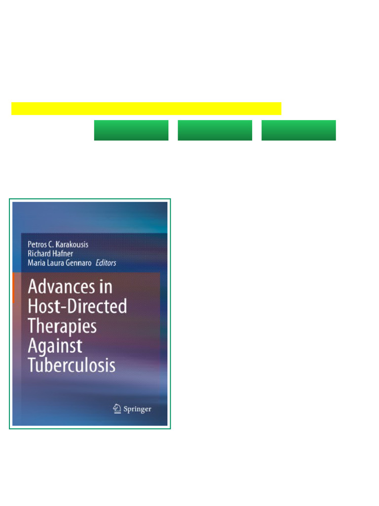 Advances in Host-Directed Therapies Against Tuberculosis Petros C ...