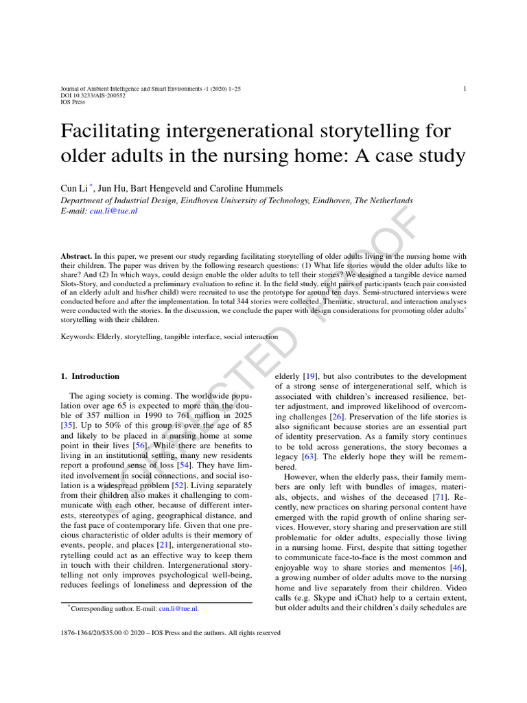 Facilitating Intergenerational Storytelling For Ol | PDF | Storytelling ...