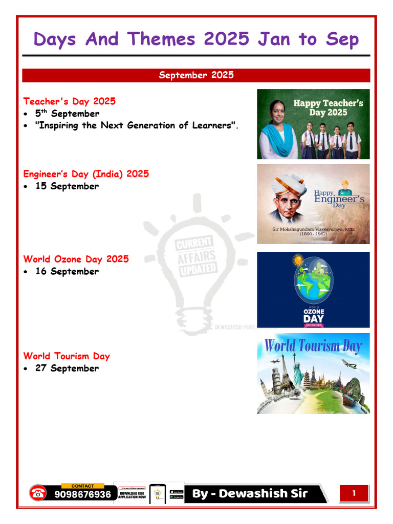 CA DAYS AND THEMES | PDF