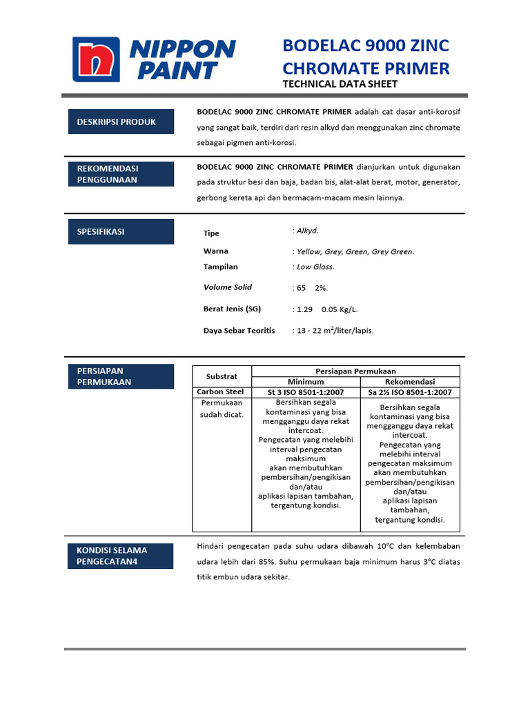Bodelac 9000 Primer Anti-Korosif Zinc | PDF