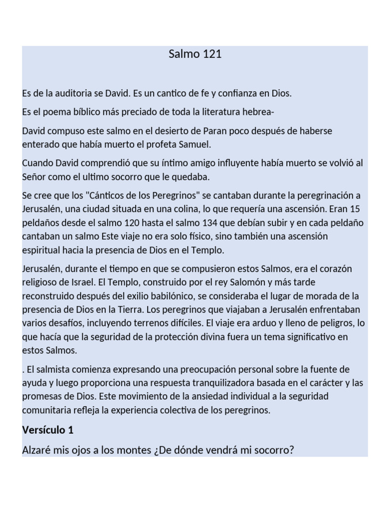 El Salmo 121 3 | PDF | Salmos | David