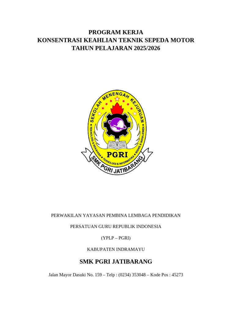 Program Kerja Teknik Sepeda Motor 2025 | PDF