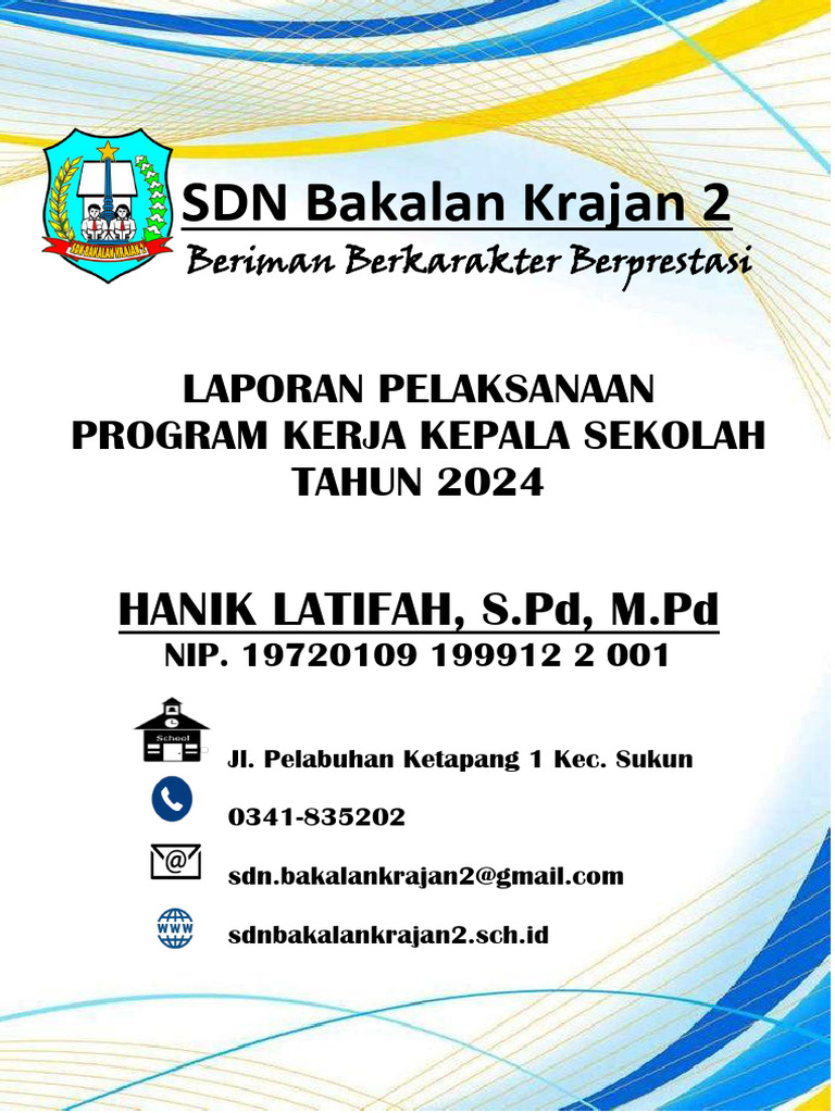 Laporan Program Kerja Kepala Sekolah Tahun 2024-1 | PDF