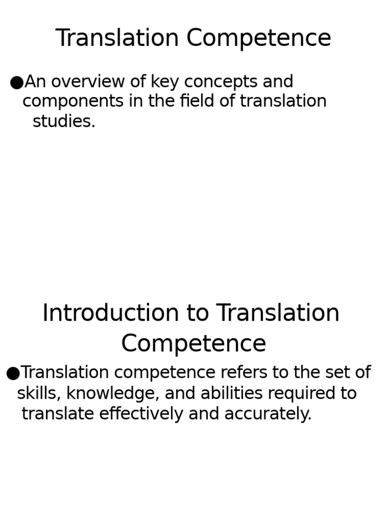 Understanding Translation Competence | PDF