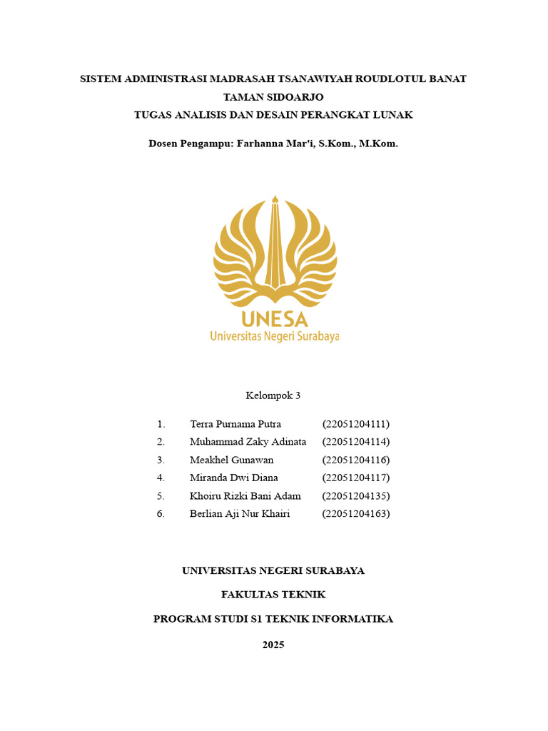 Desain Sistem Administrasi Madrasah SAMATSARUBA | PDF