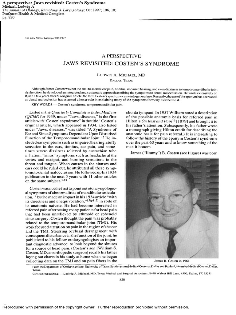Síndrome de Costen | PDF