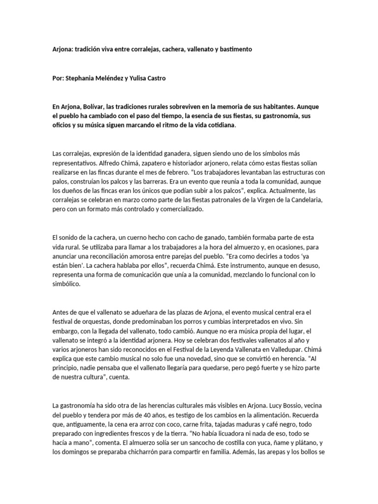 Nota Peridistica, Stephania y Yulisa | PDF | Cocina