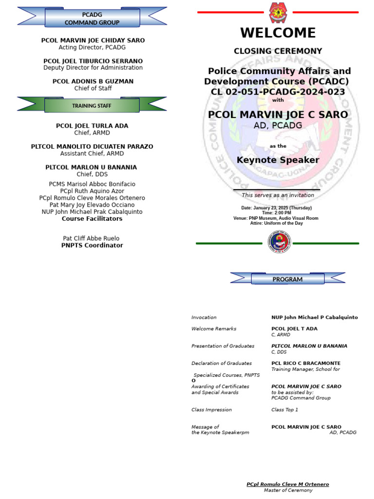 Opening Program Pcadc 02 | PDF