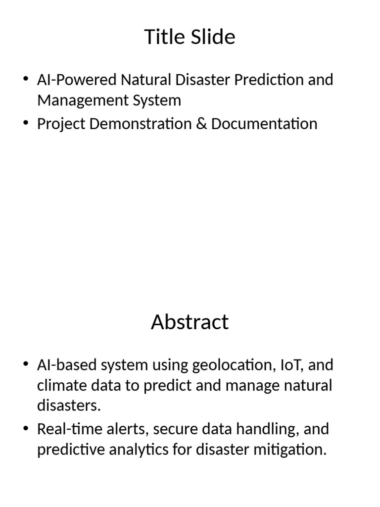 AI Disaster Prediction & Management System | PDF
