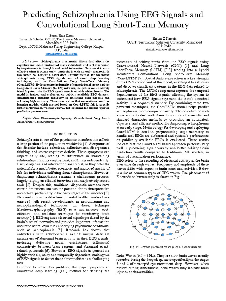 EEG-Based Schizophrenia Prediction Using ConvLSTM | PDF ...