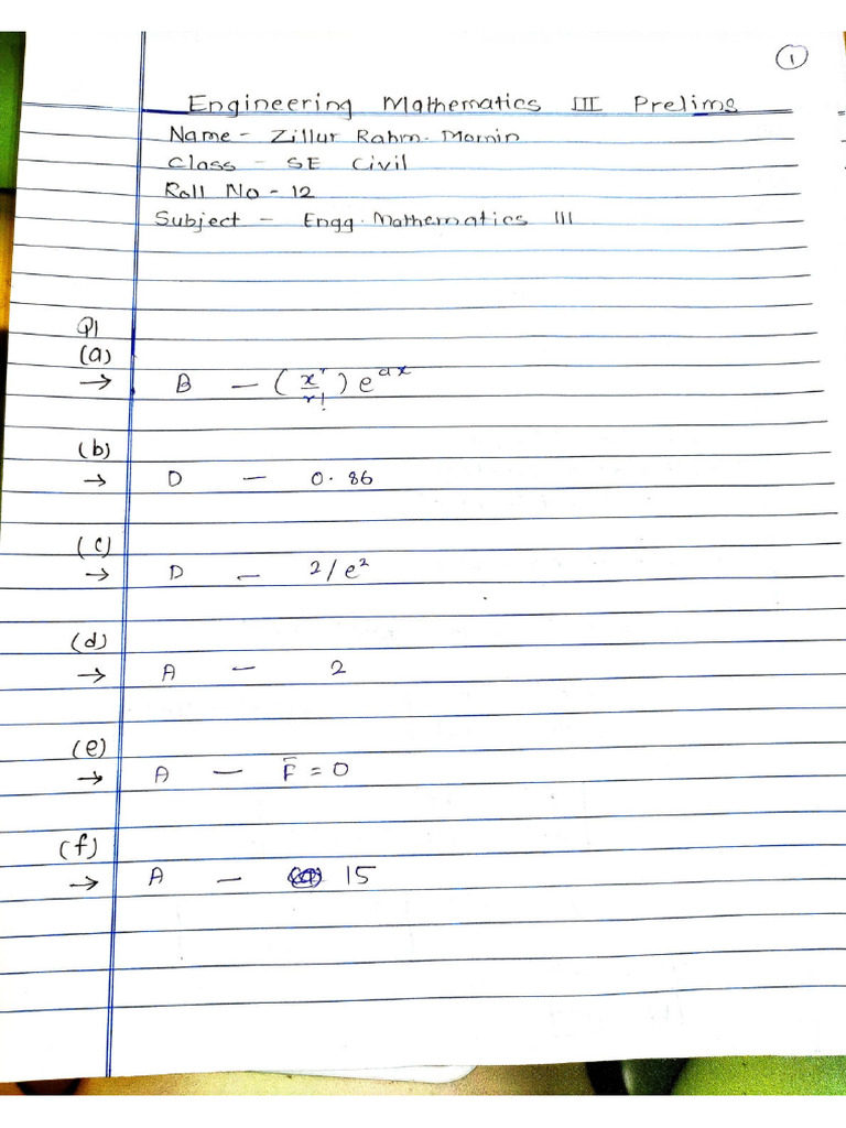 Zillur Engineering Mathematics 3 Book PDF | PDF