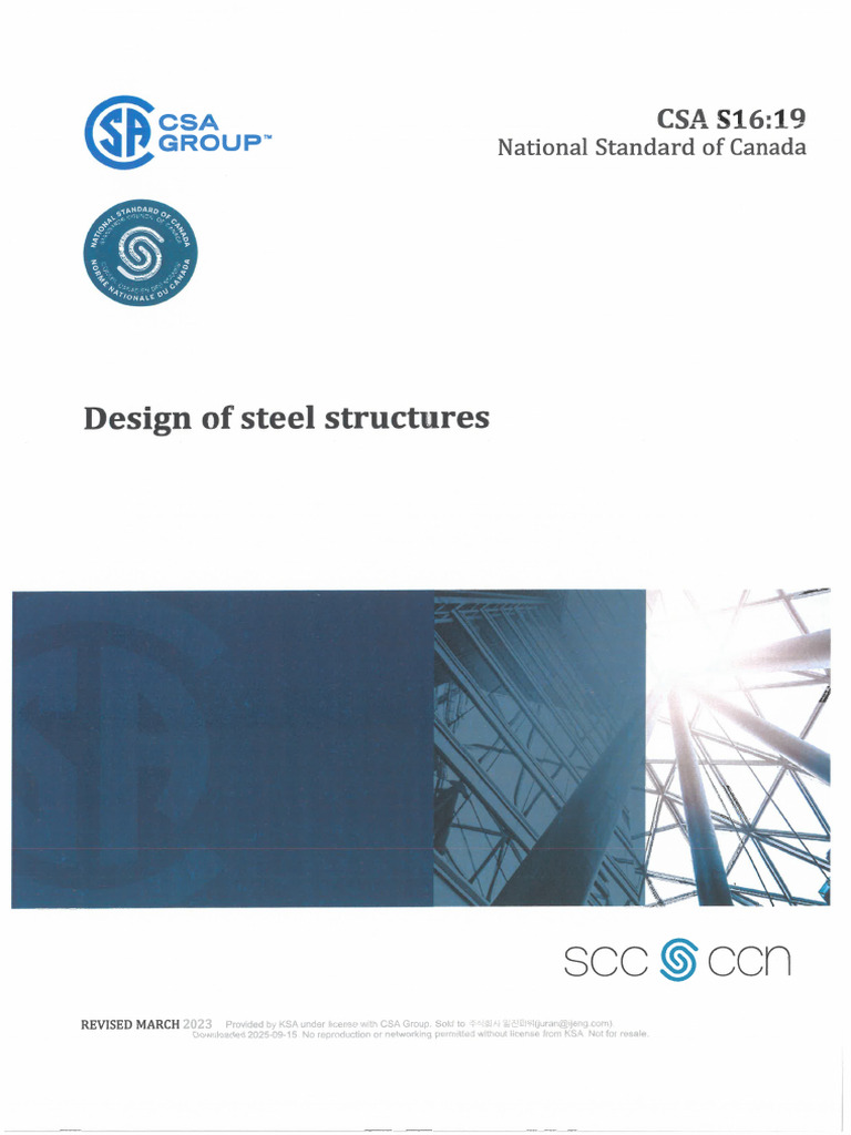 CSA S16 - 19 - Design of Steel Structures | PDF