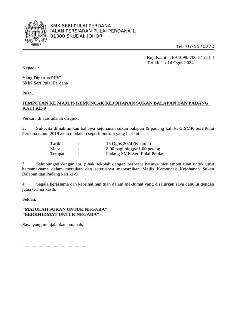 Surat Jemputan Perasmi | PDF