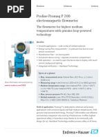 Proline Promag P 300 Flowmeter Specs | PDF | Flow Measurement | Metrology