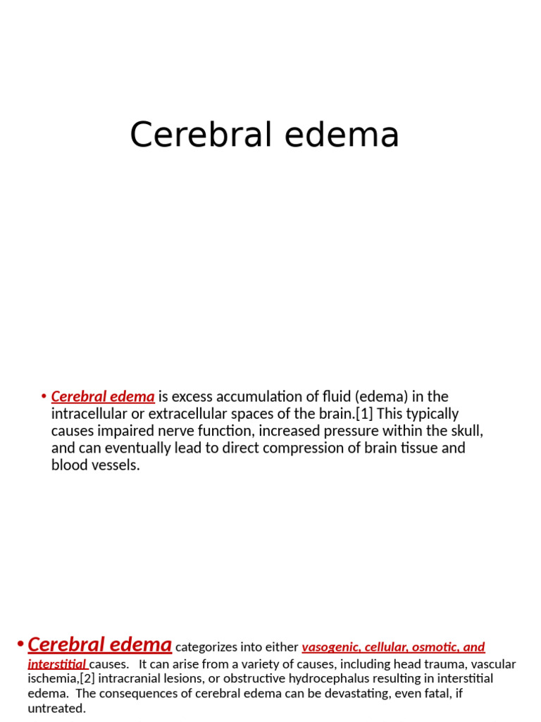 Cerebral Edema MZ | PDF | Cerebrospinal Fluid | Edema