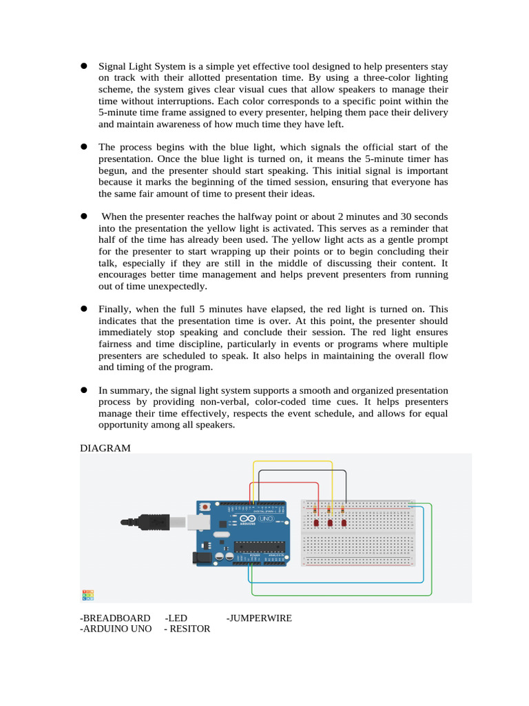 Signal Light System for Timed Presentations | PDF