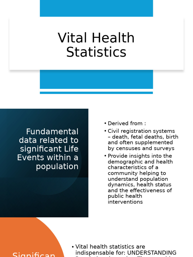 VITAL HEALTH STATISTICS Autosaved | PDF | Infant Mortality | Infants