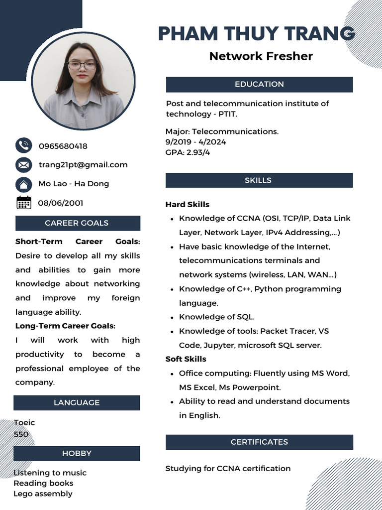 Blue Professional Modern CV Resume | PDF