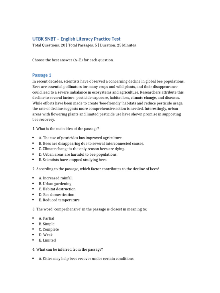 UTBK English Literacy Practice Test FULL | PDF | Apollo 11 ...