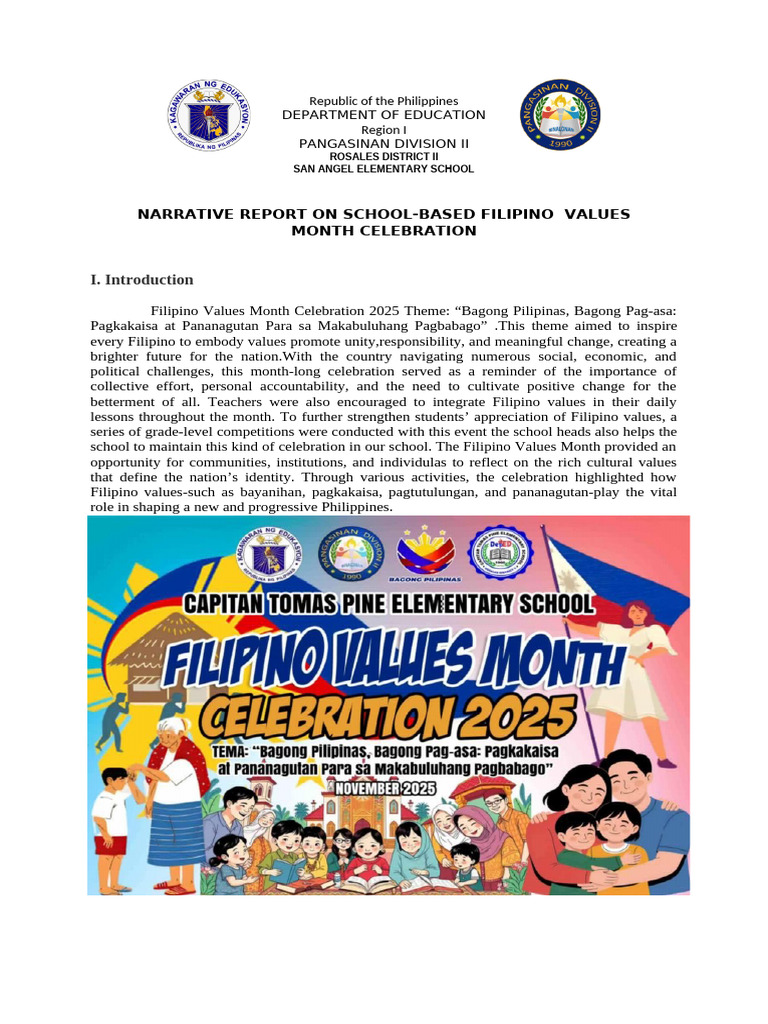 San Angel Es FVM Celebration 2025 2026 | PDF | Philippines