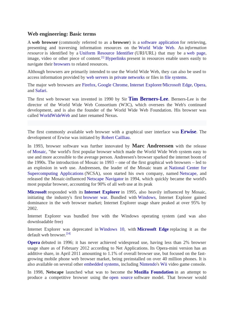 Intro ToWeb Engineering Definition, Basic Terms, Protocols | PDF ...
